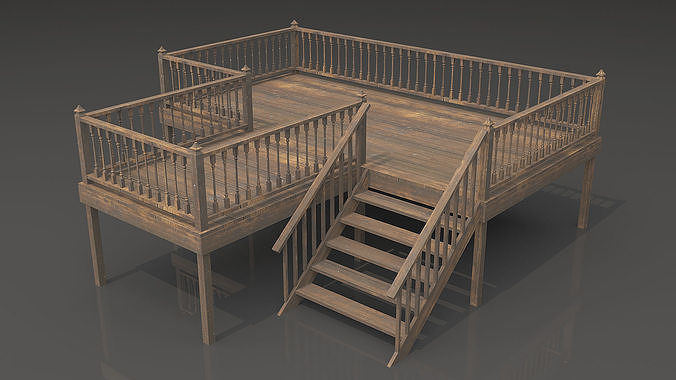 Wood Veranda 2 3D model | CGTrader