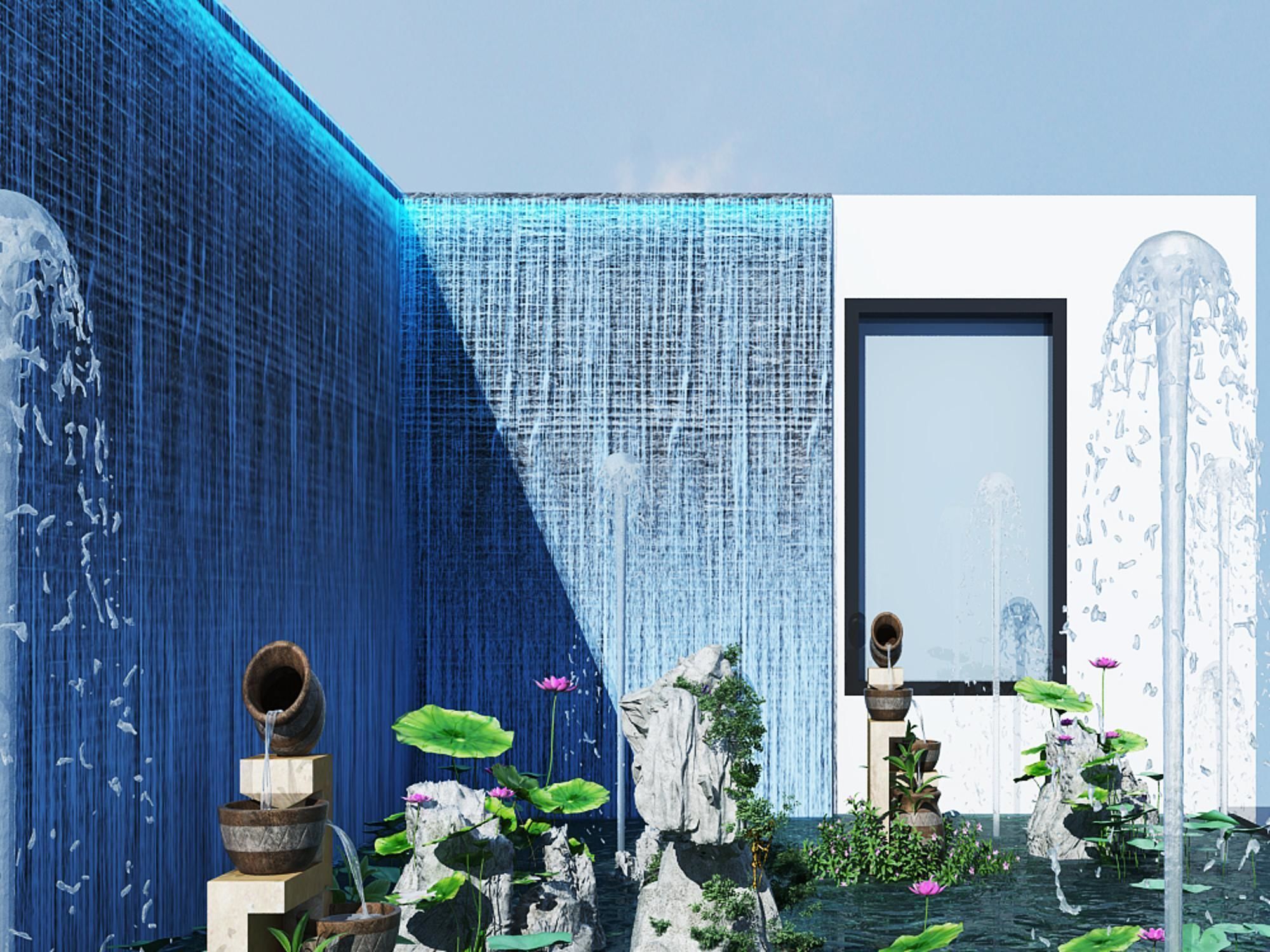 Modern Landscape Fountain Texture | CGTrader