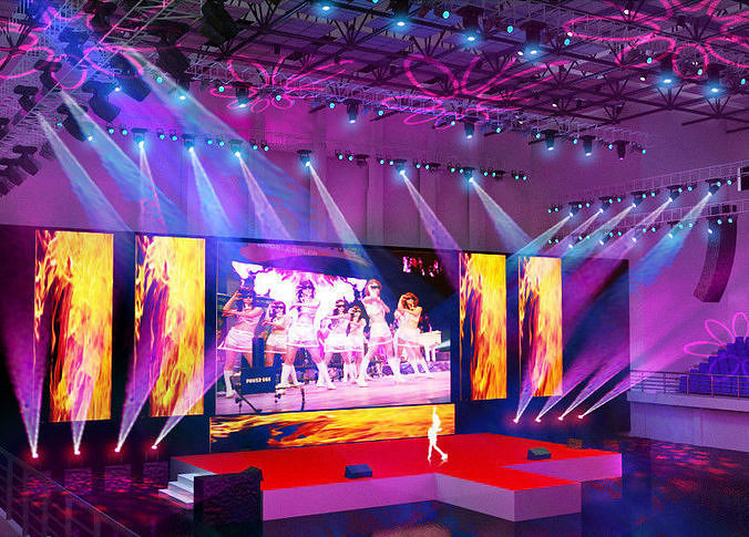 Stage party concert fashion catwalk T station 40 3D model | CGTrader