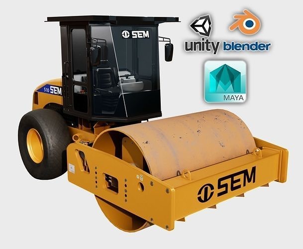 3D model SEM 510 Soil Compactor VR / AR / low-poly | CGTrader