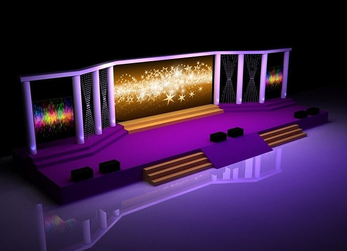 Stage party concert fashion catwalk T station 52 3D model | CGTrader