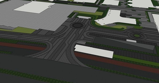 Pedestrian pathway of commercial society 3d model 3D model | CGTrader