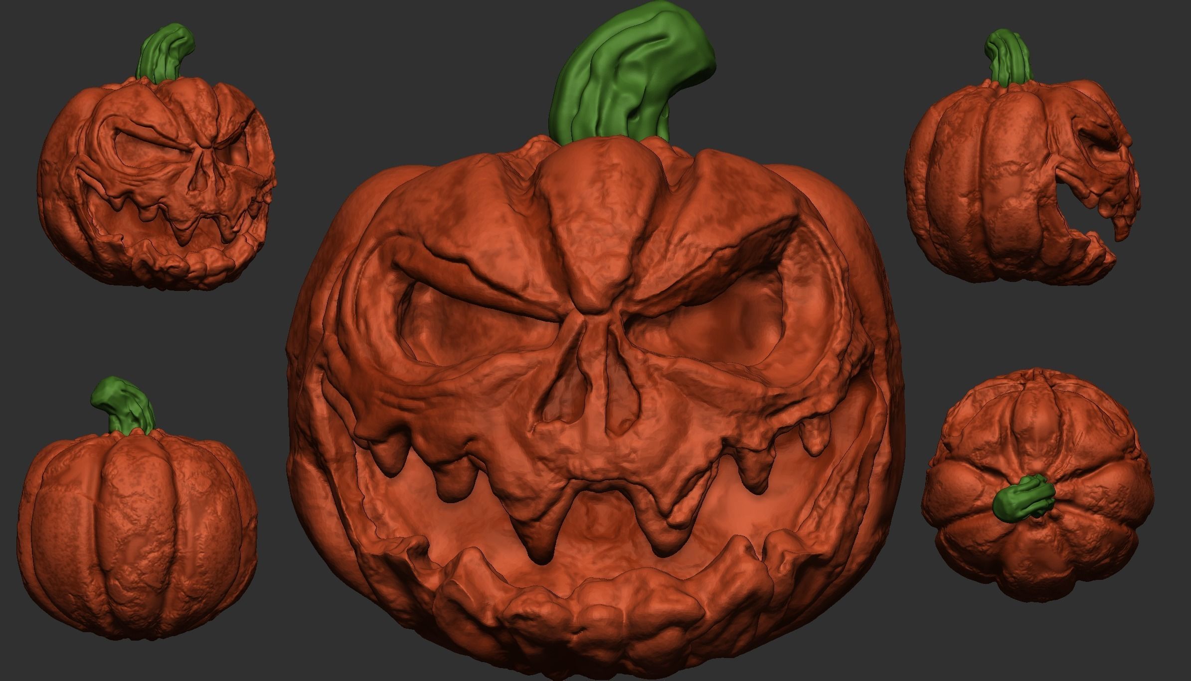 scary 3d pumpkin for 3d print for halloween 3D model 3D printable ...