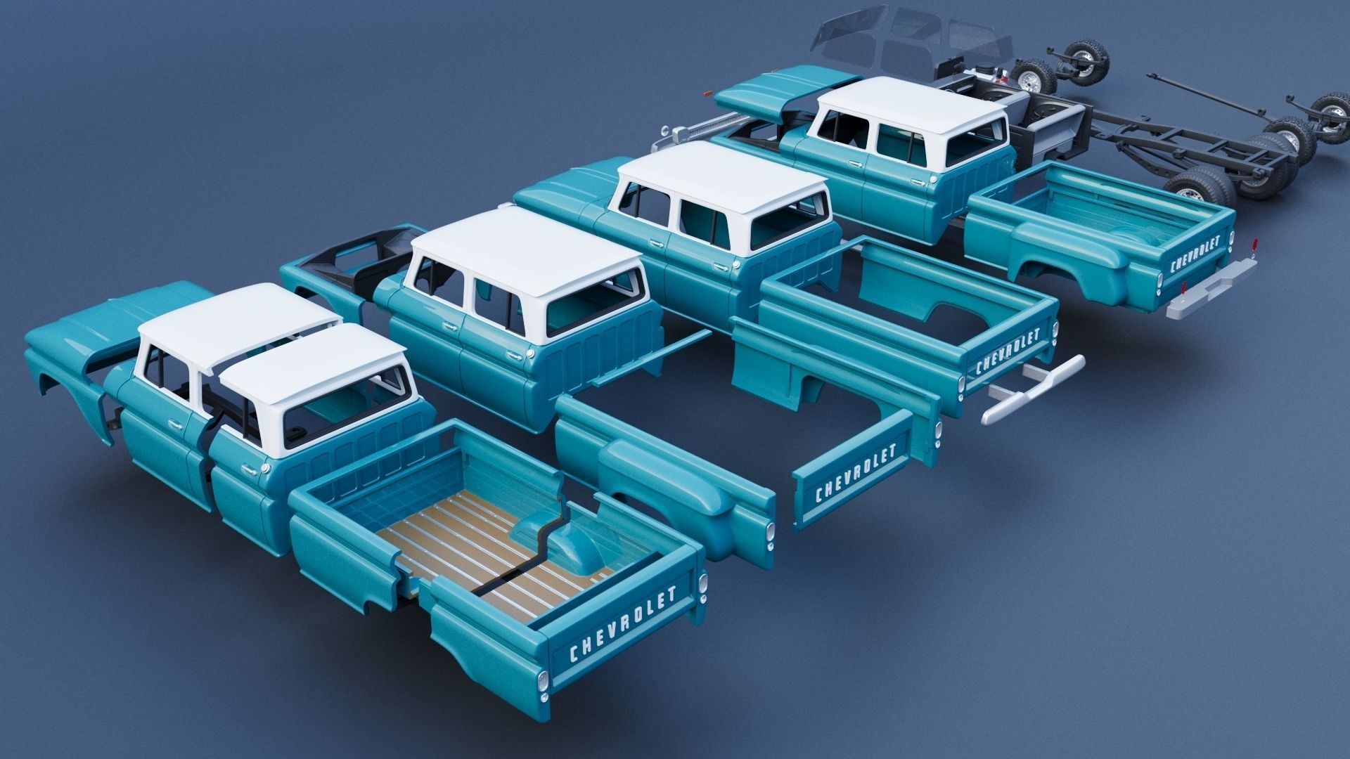 Chevrolet K10 Crew Cab 1965 3D model 3D printable | CGTrader