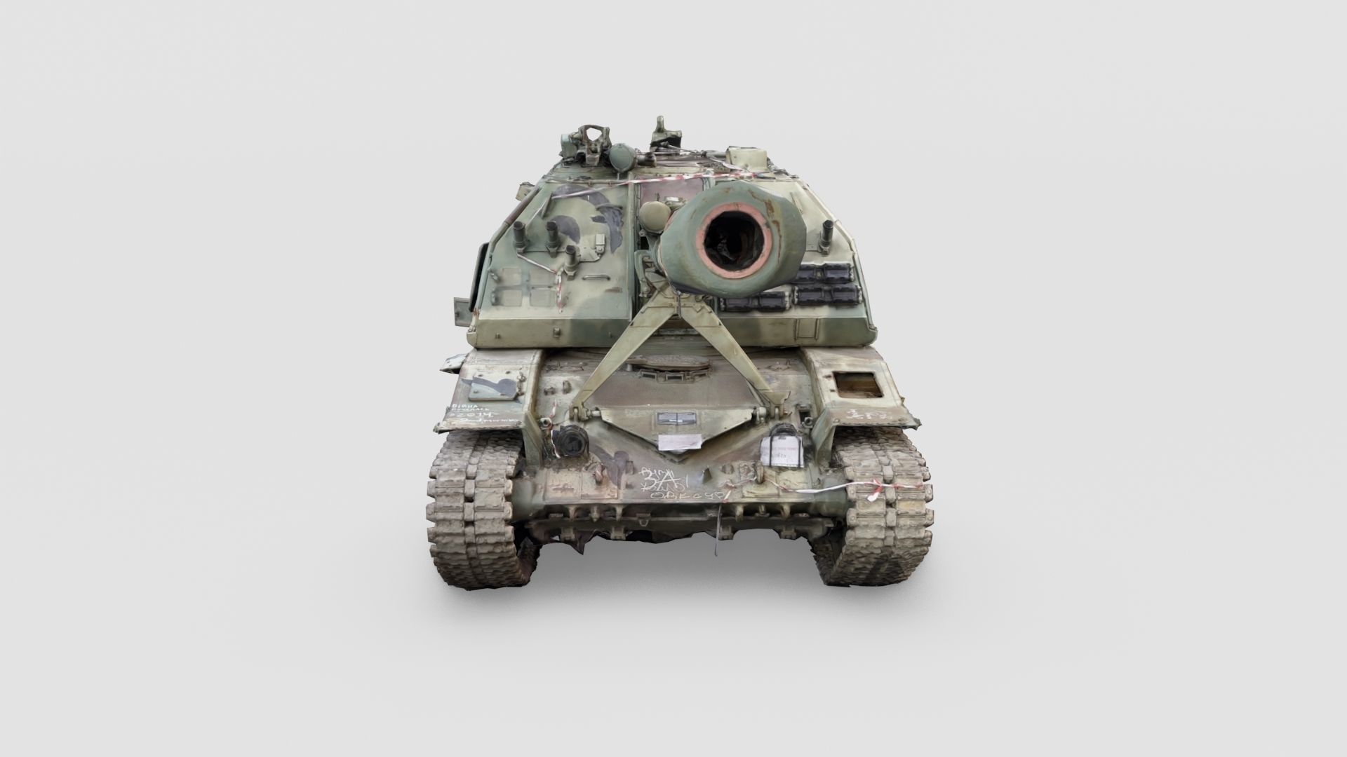 Destroyed 2S19 Msta 152 mm self-propelled howitzer M1990 3D model | CGTrader