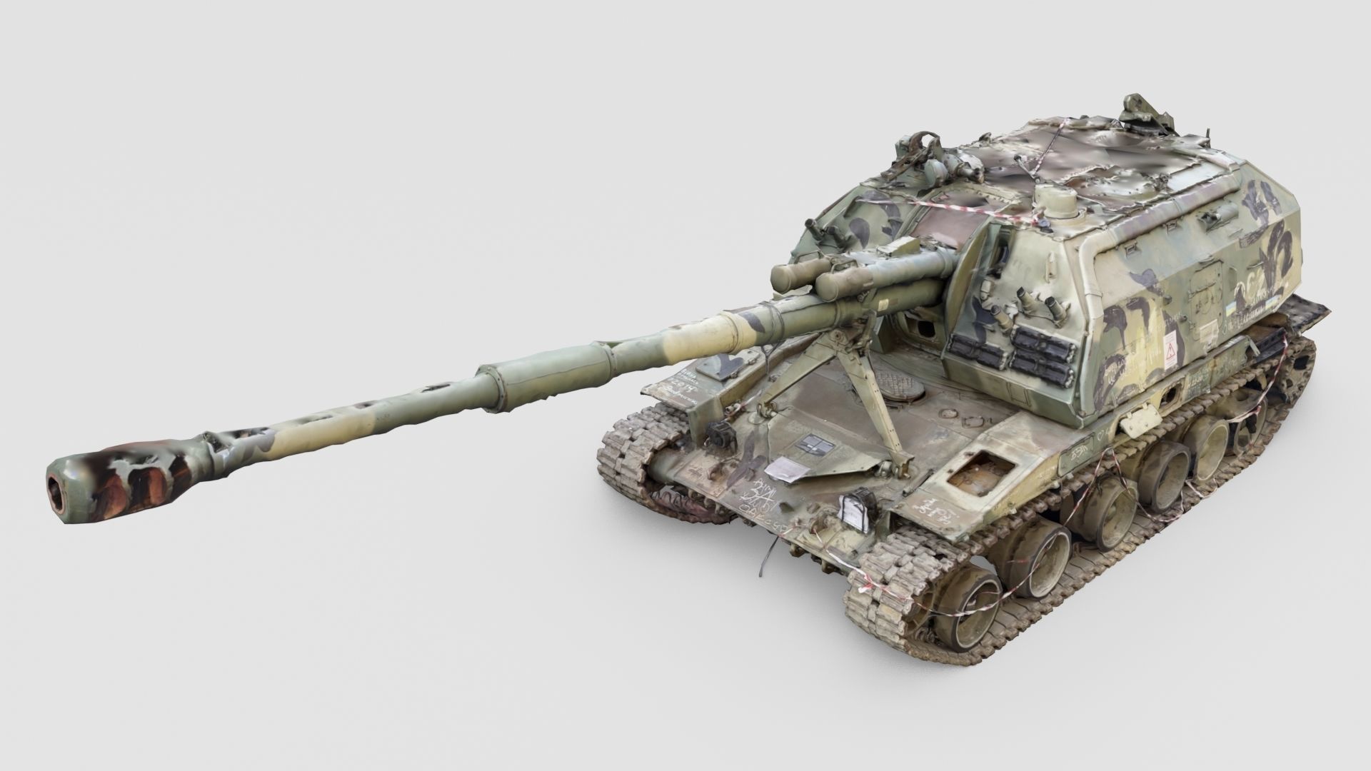 Destroyed 2S19 Msta 152 mm self-propelled howitzer M1990 3D model ...