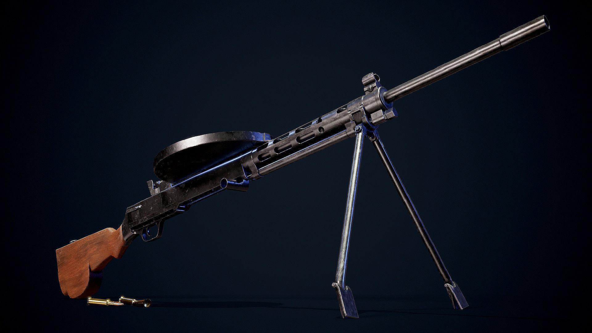 3D model Degtyaryov machine gun - DP - LMG - WW2 Soviet Light Machine ...