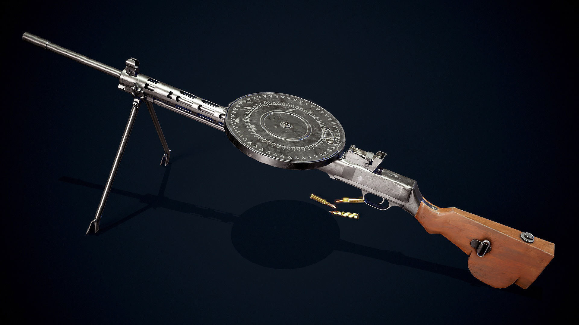 3D model Degtyaryov machine gun - DP - LMG - WW2 Soviet Light Machine ...