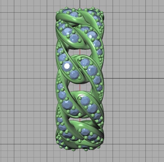 Miami Cuban Diamond Chain Ring 3Dmodel 6US size 3D model 3D printable ...