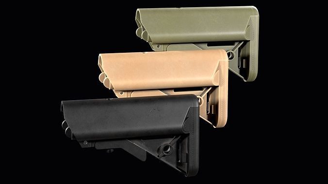 3D model AR-15 AR-10 stock B5 Systems LMT Sopmod VR / AR / low-poly ...