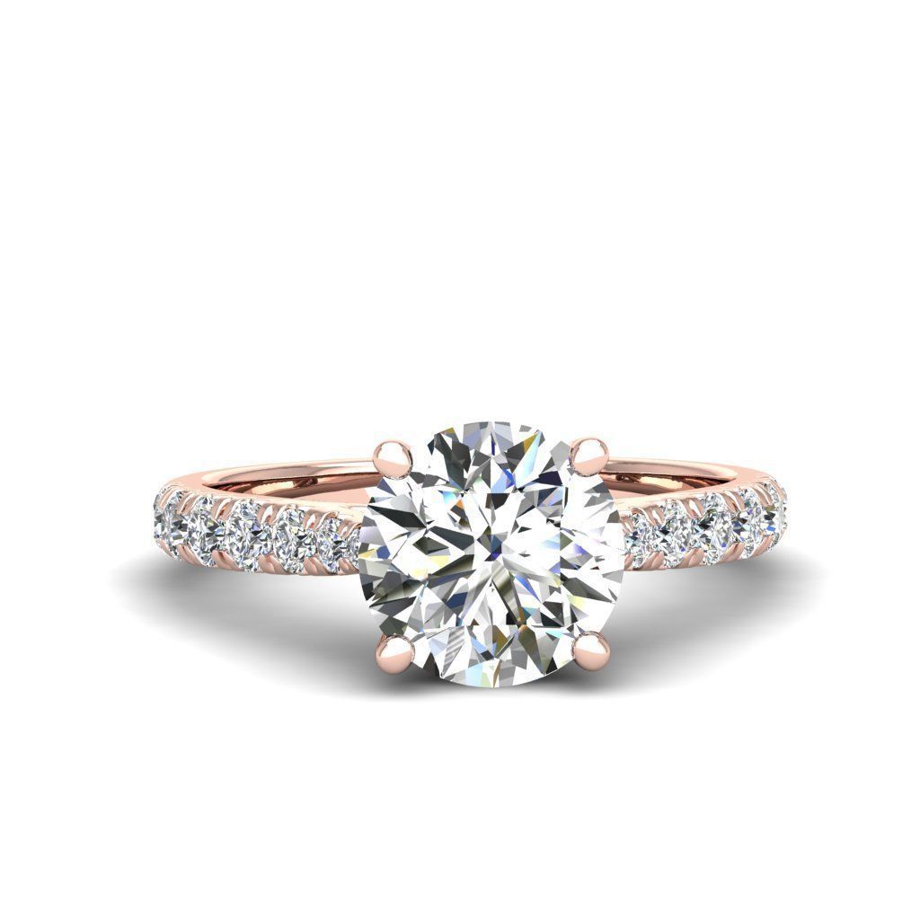 Engagement ring Emily round 3D model 3D printable | CGTrader