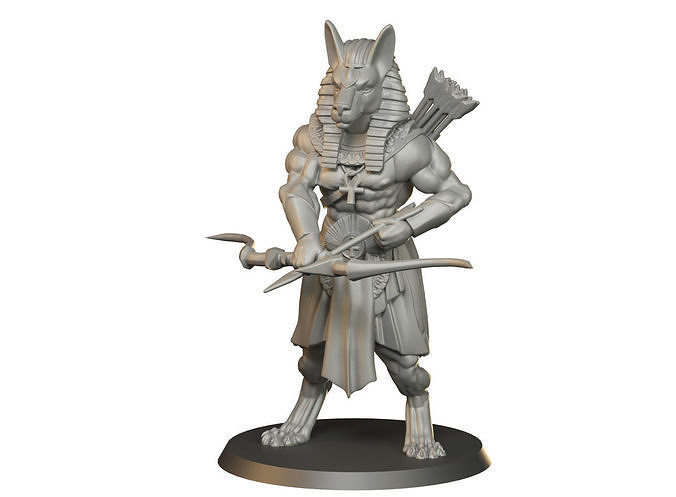 Egyptian God Anubis with bow 3D model 3D printable | CGTrader