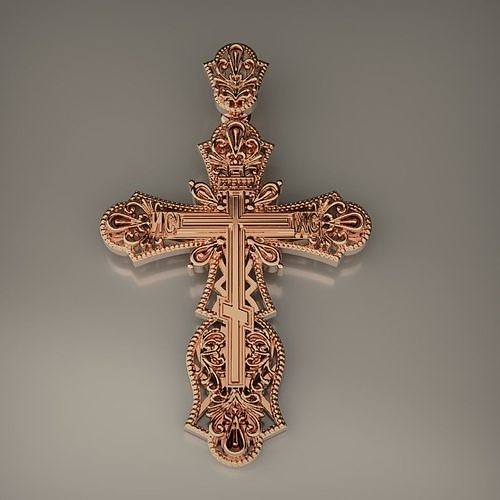 Cross pendant openwork 3D print model 3D model 3D printable | CGTrader