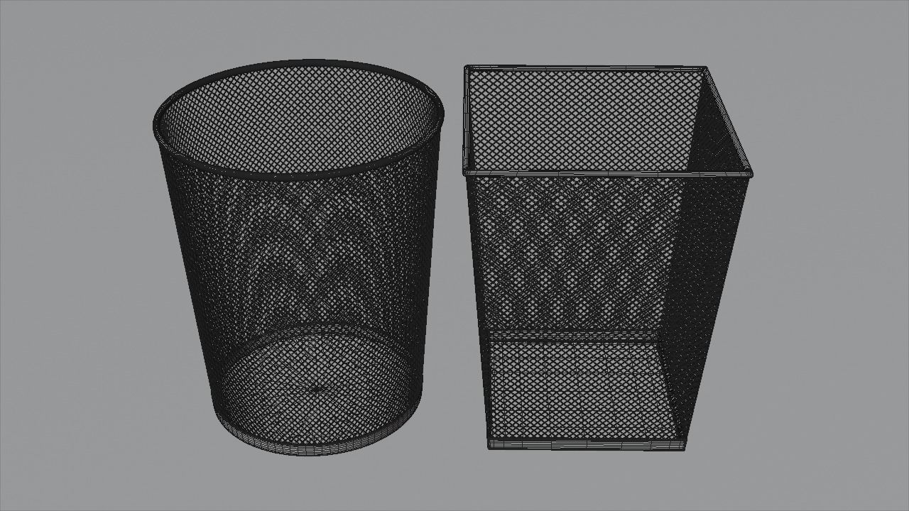Wire mesh trash cans 3D model | CGTrader