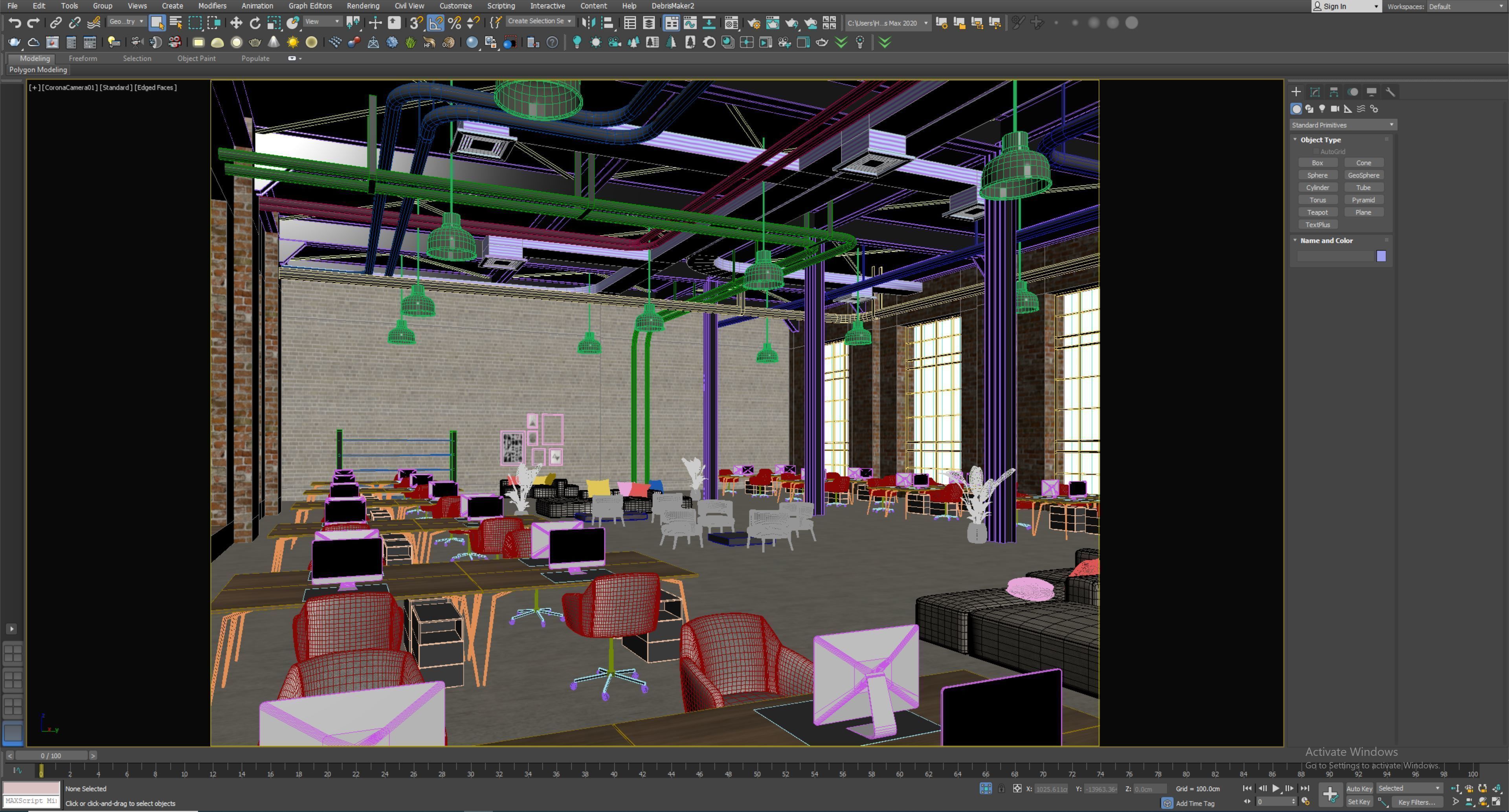 interior scene loft office 05 3D model | CGTrader