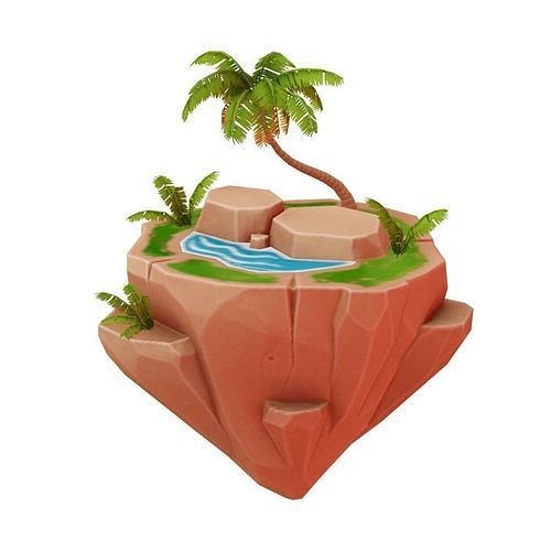 3D model stylized Floating Islands Summer Low-poly 3D model VR / AR ...