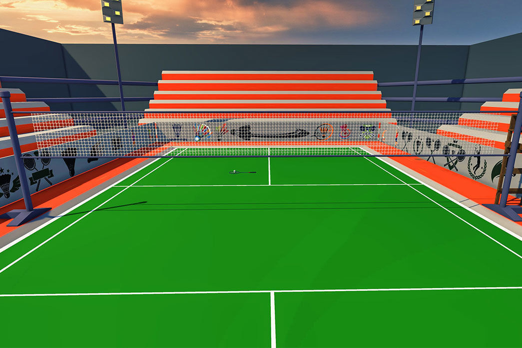 Badminton Court with Racket And Shuttle 3D model | CGTrader