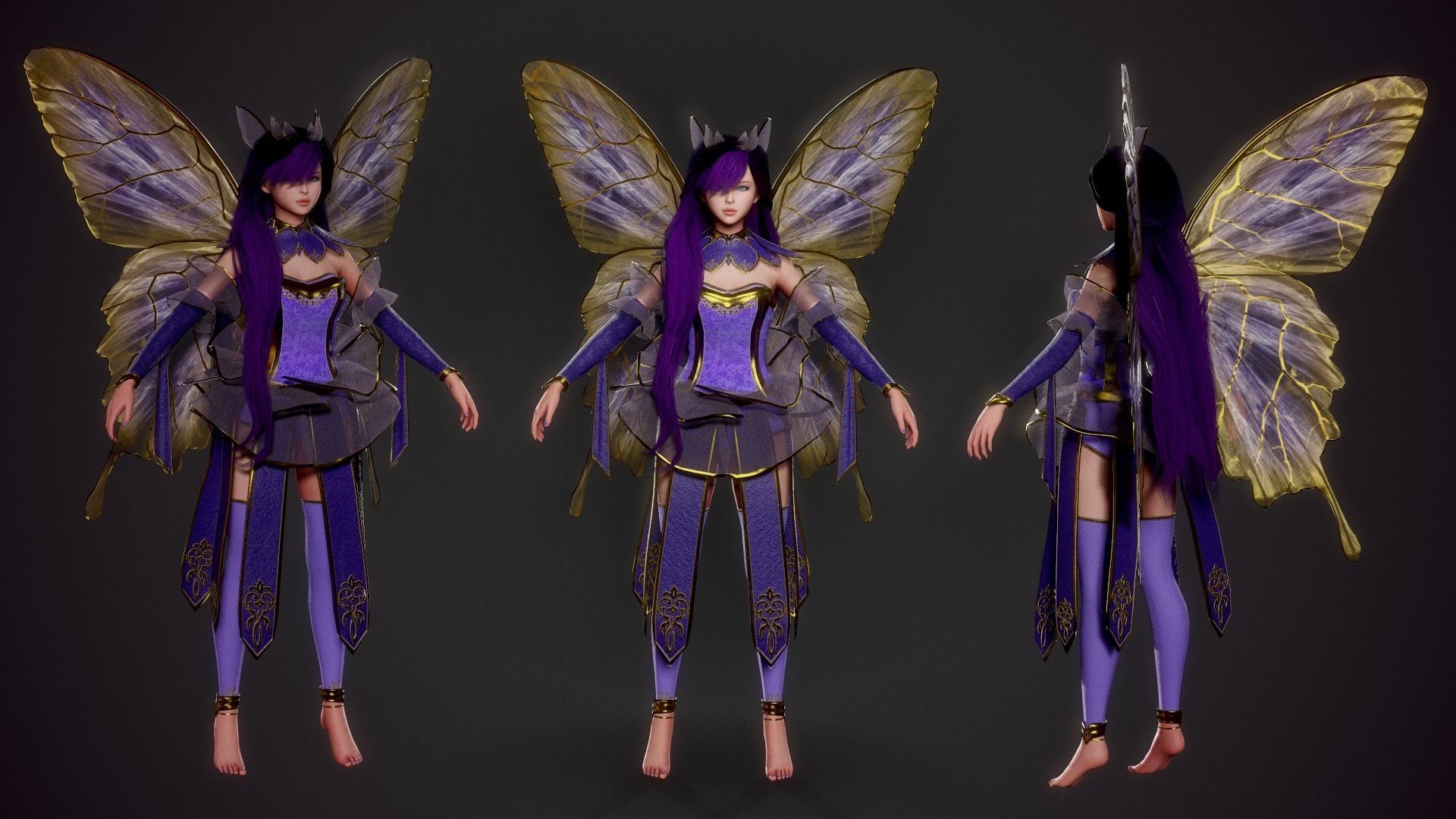 3D model Golden Fairy VR / AR / low-poly rigged | CGTrader