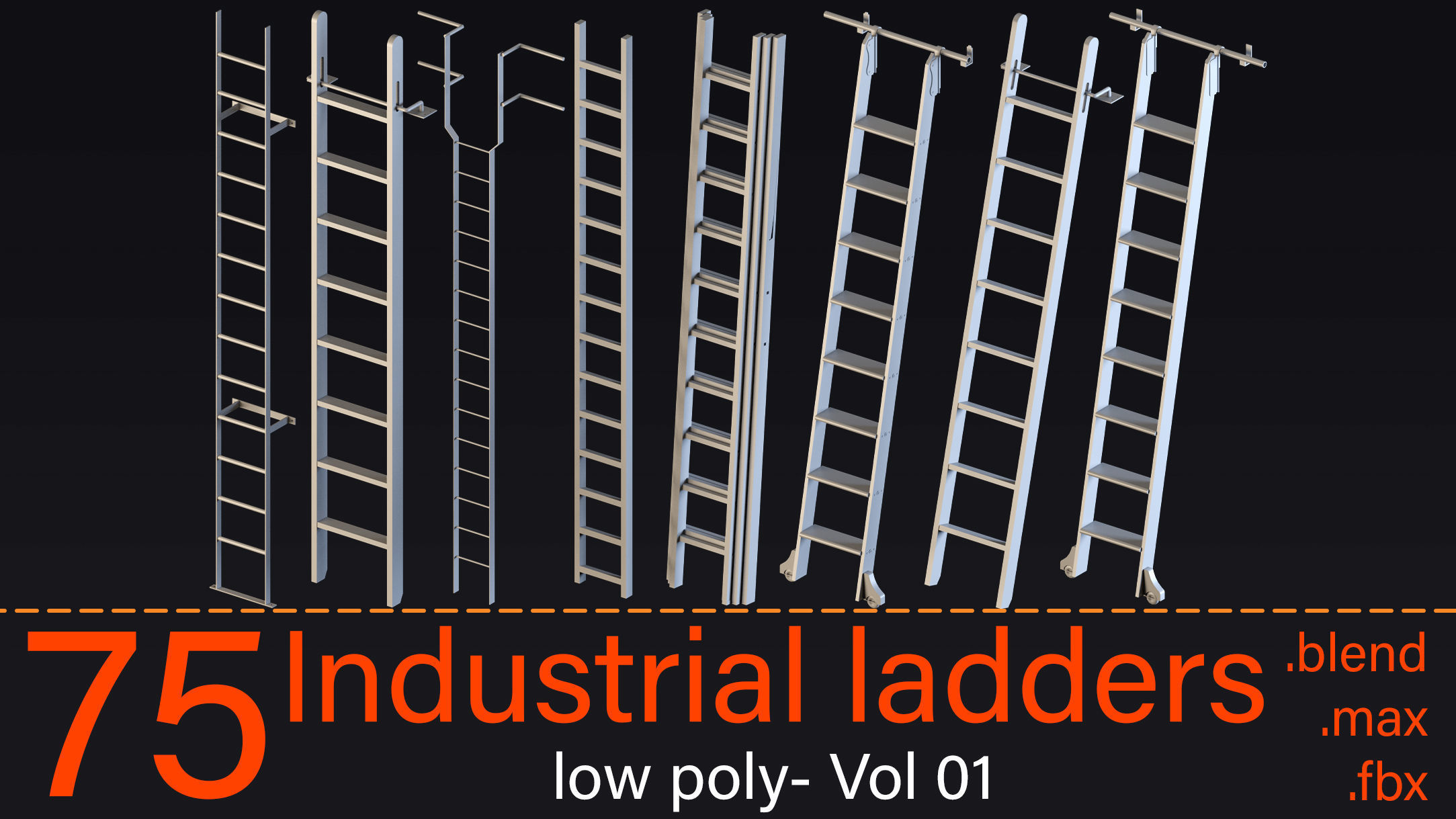 75 Industrial ladders- Vol 01 3D model | CGTrader