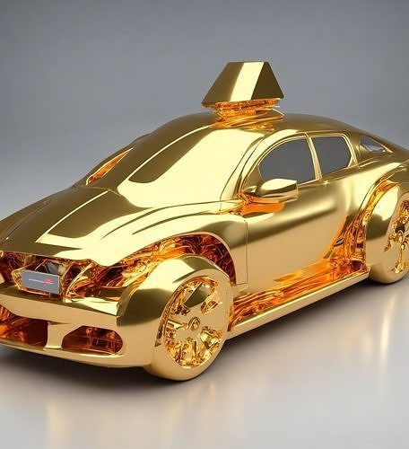 3D model 3d golden car VR / AR / low-poly | CGTrader