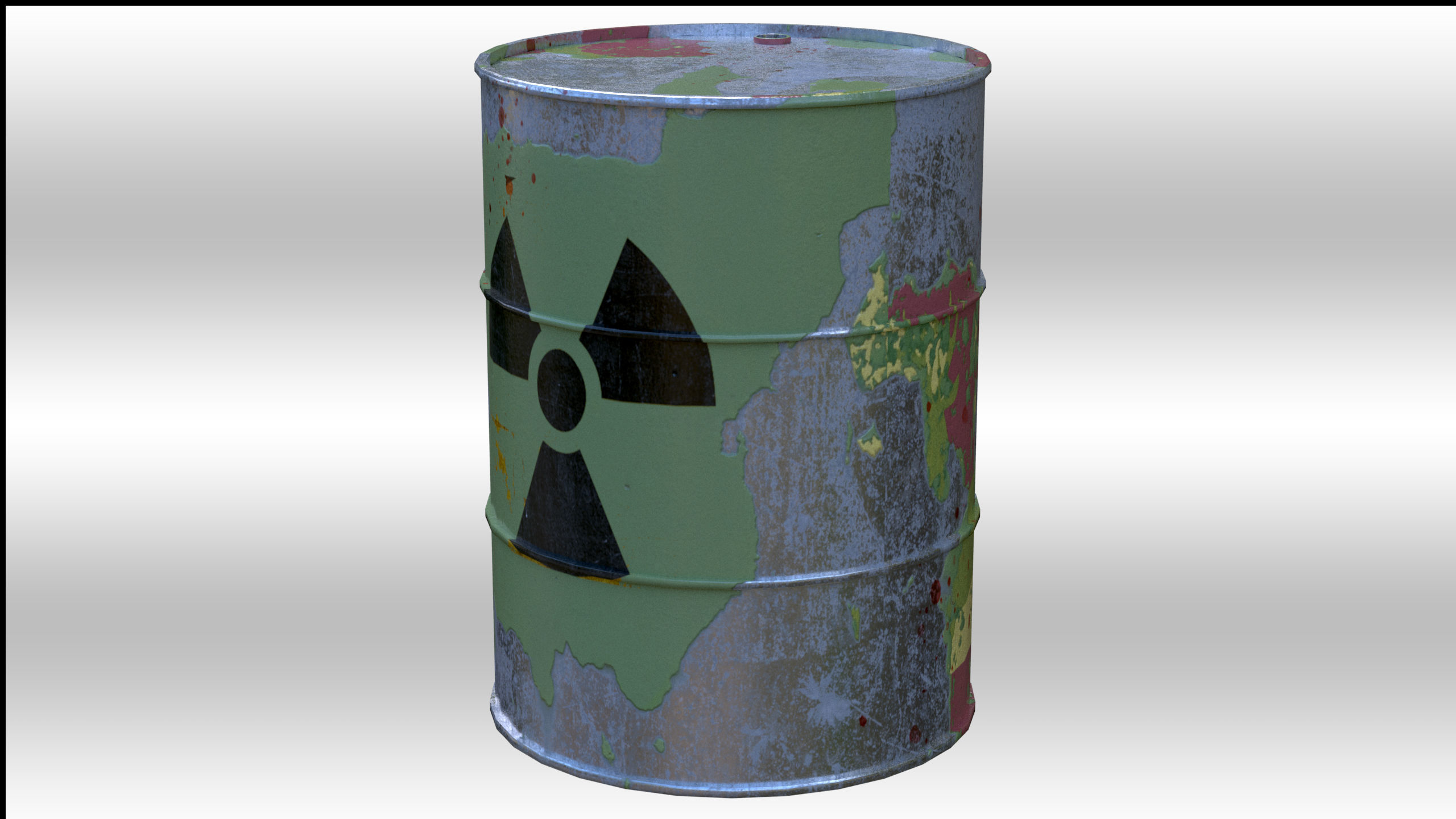 3D model Low Poly Game Ready Military Nuke Barrel Prop Barrel VR / AR ...