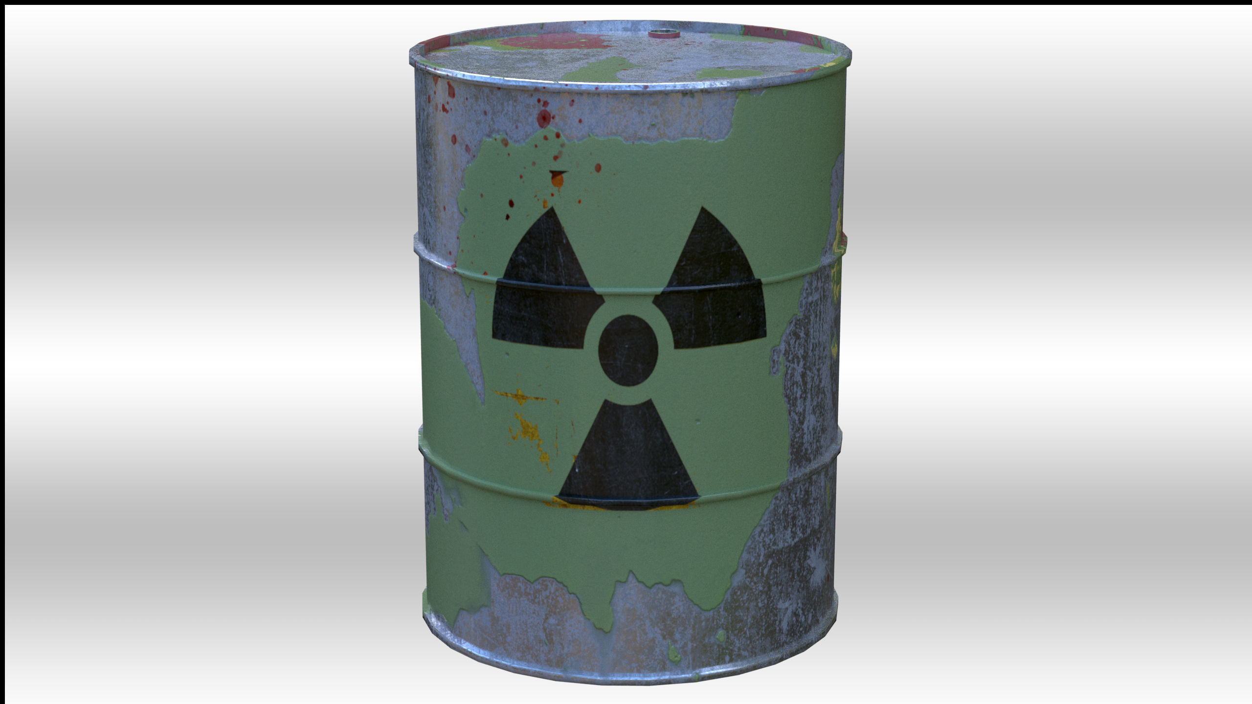 3D model Low Poly Game Ready Military Nuke Barrel Prop Barrel VR / AR ...