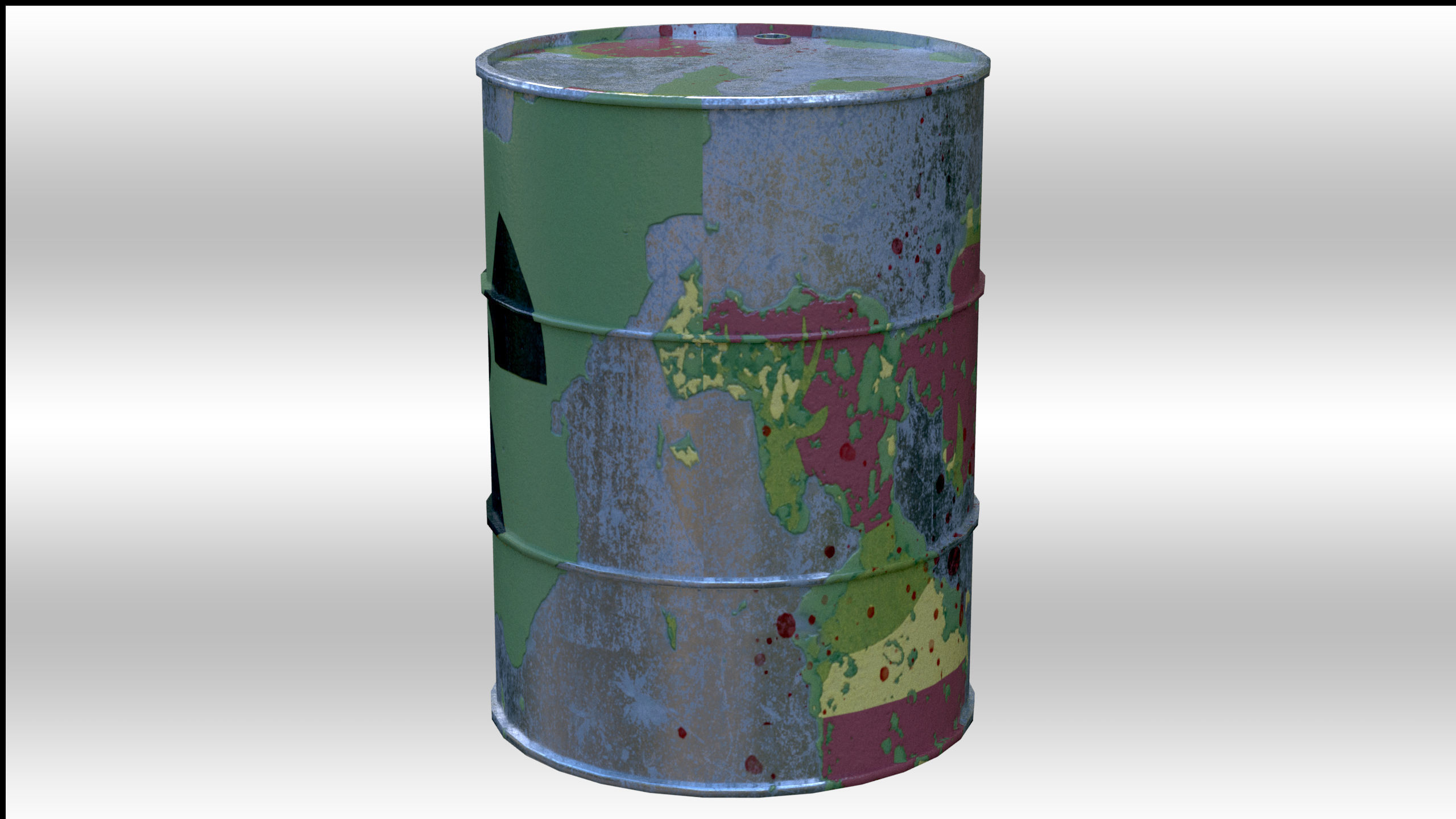 3D model Low Poly Game Ready Military Nuke Barrel Prop Barrel VR / AR ...