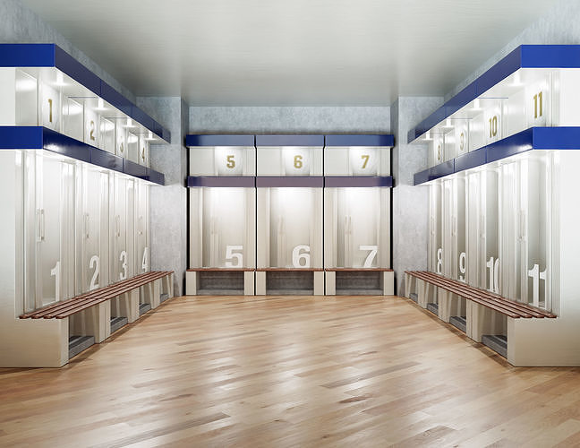 Sports Change Locker Room 3D model | CGTrader