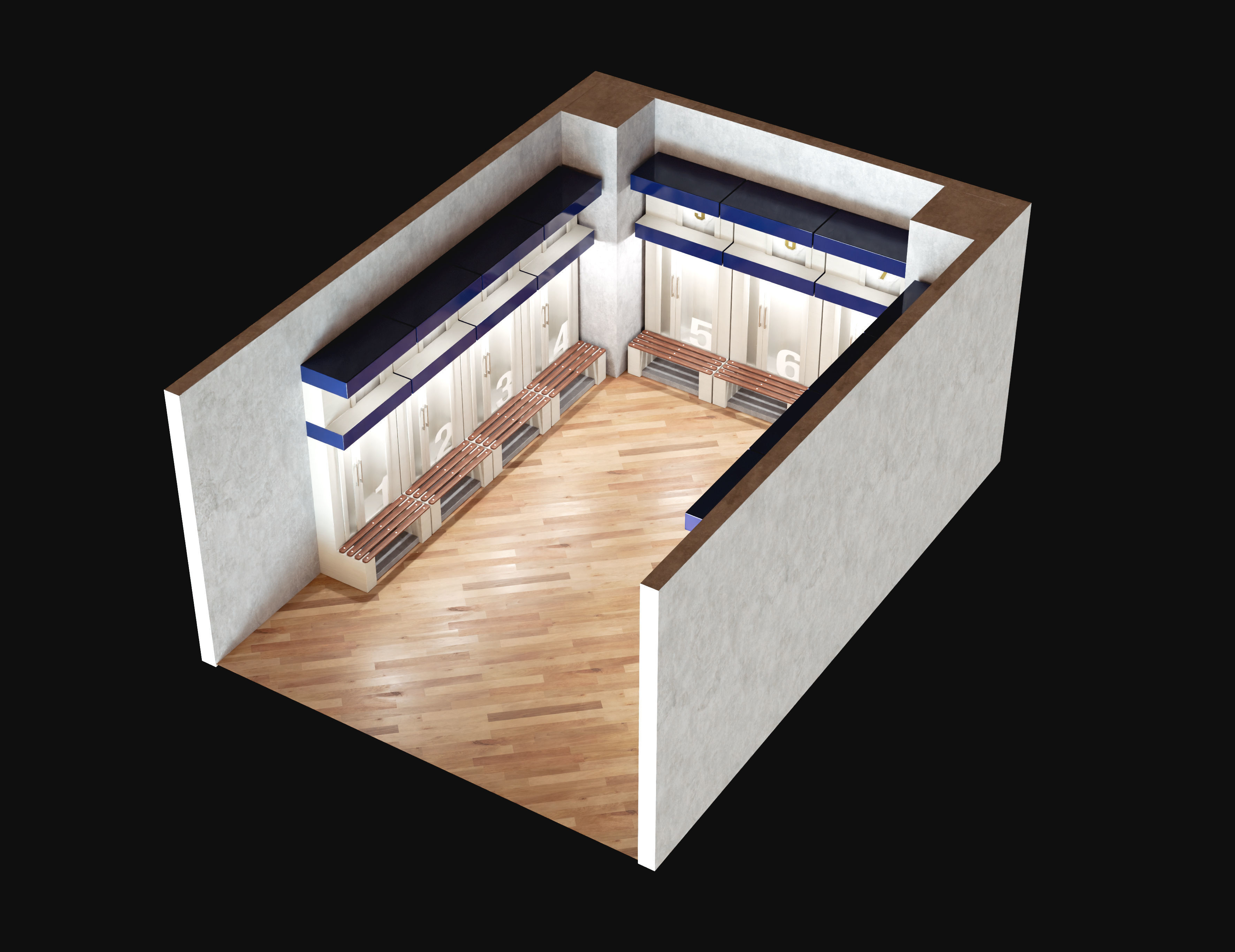 Sports Change Locker Room 3D model | CGTrader