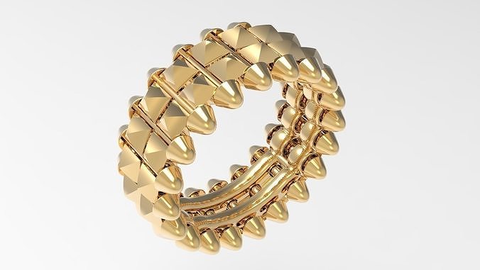 Clash Two Row Ring 16 5mm 3D model 3D printable | CGTrader
