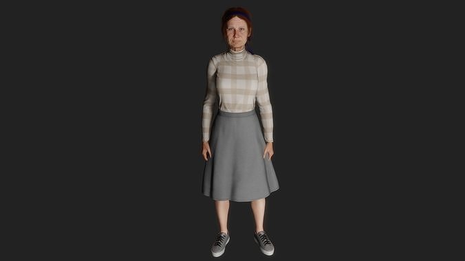 Woman looking older than her age 3D model | CGTrader