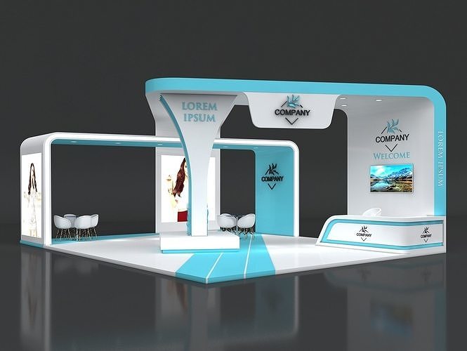 Exhibition Booth Stand Stall 10x8m Height 450 cm 4Side Open 3D model ...