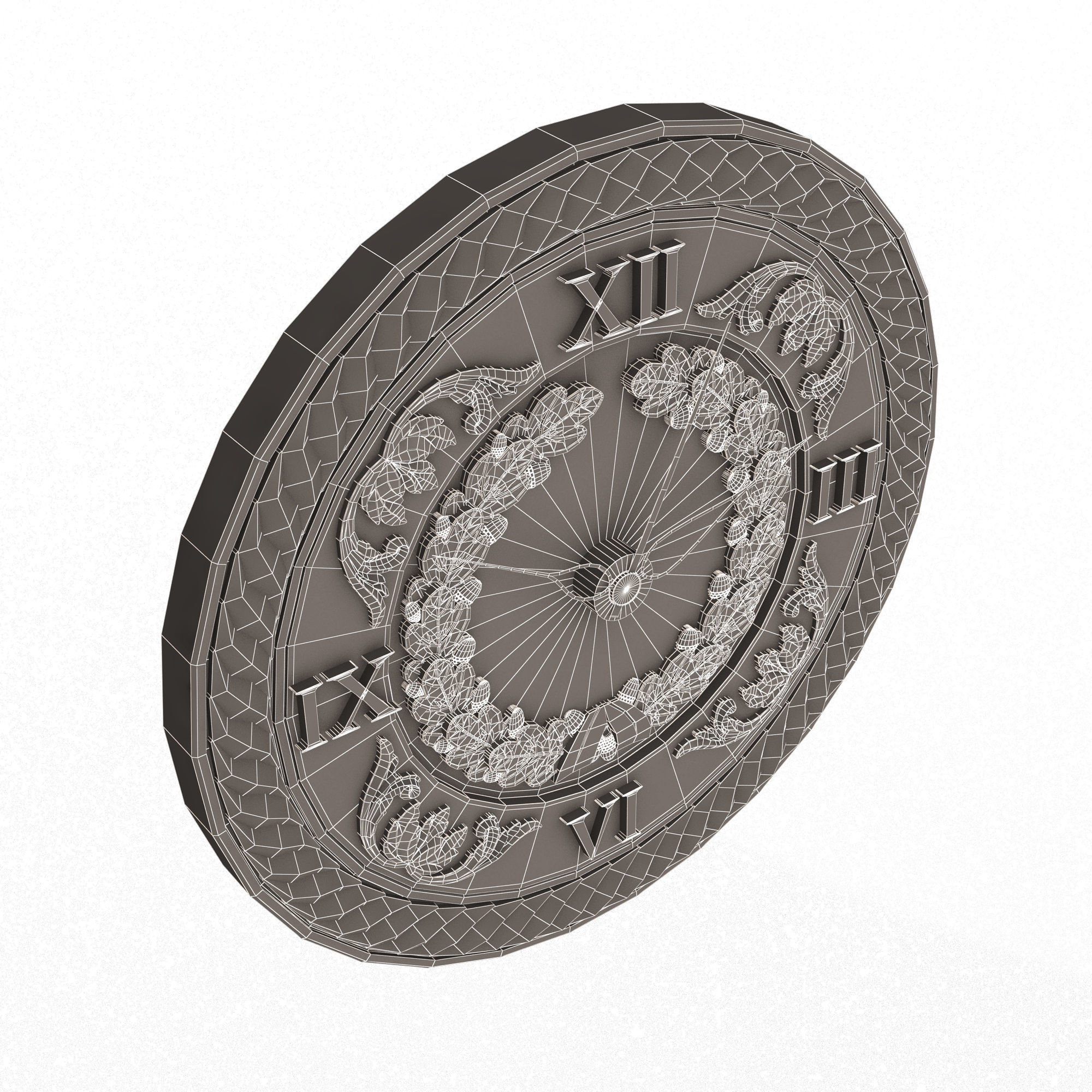 3D model Classic Wall Clock 06 Gold VR / AR / low-poly | CGTrader