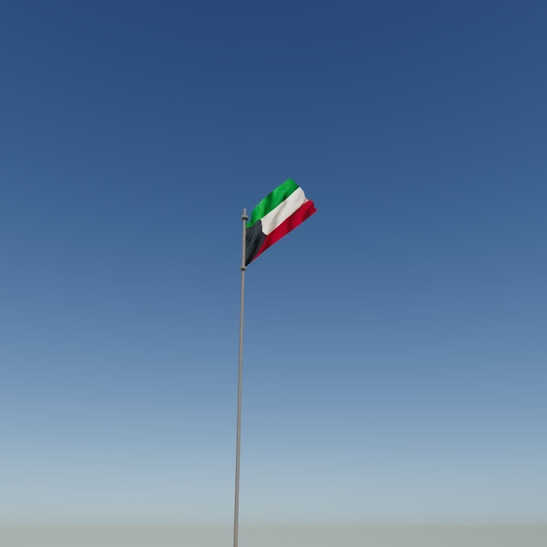 3D model Flag of Kuwait VR / AR / low-poly | CGTrader