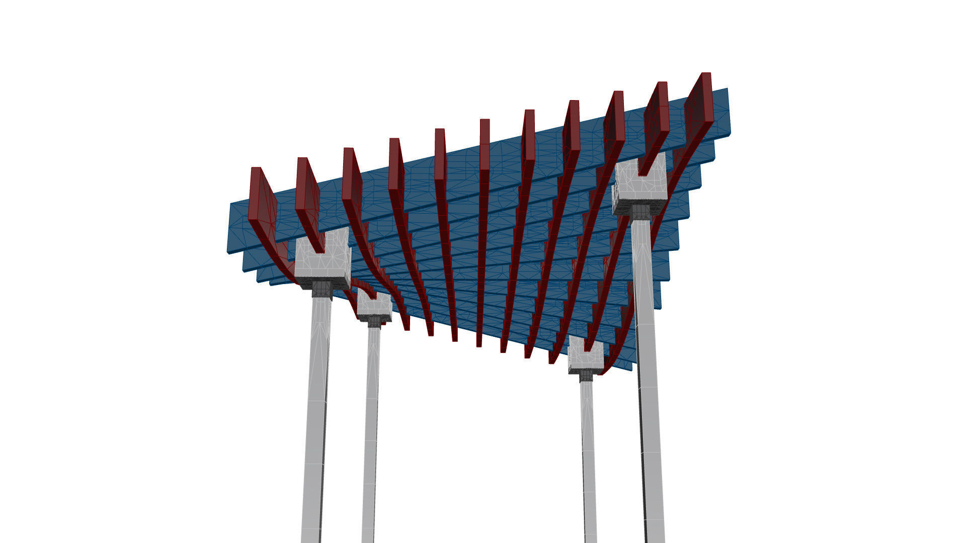 Wavy Parametric Pergola 01 3D model | CGTrader