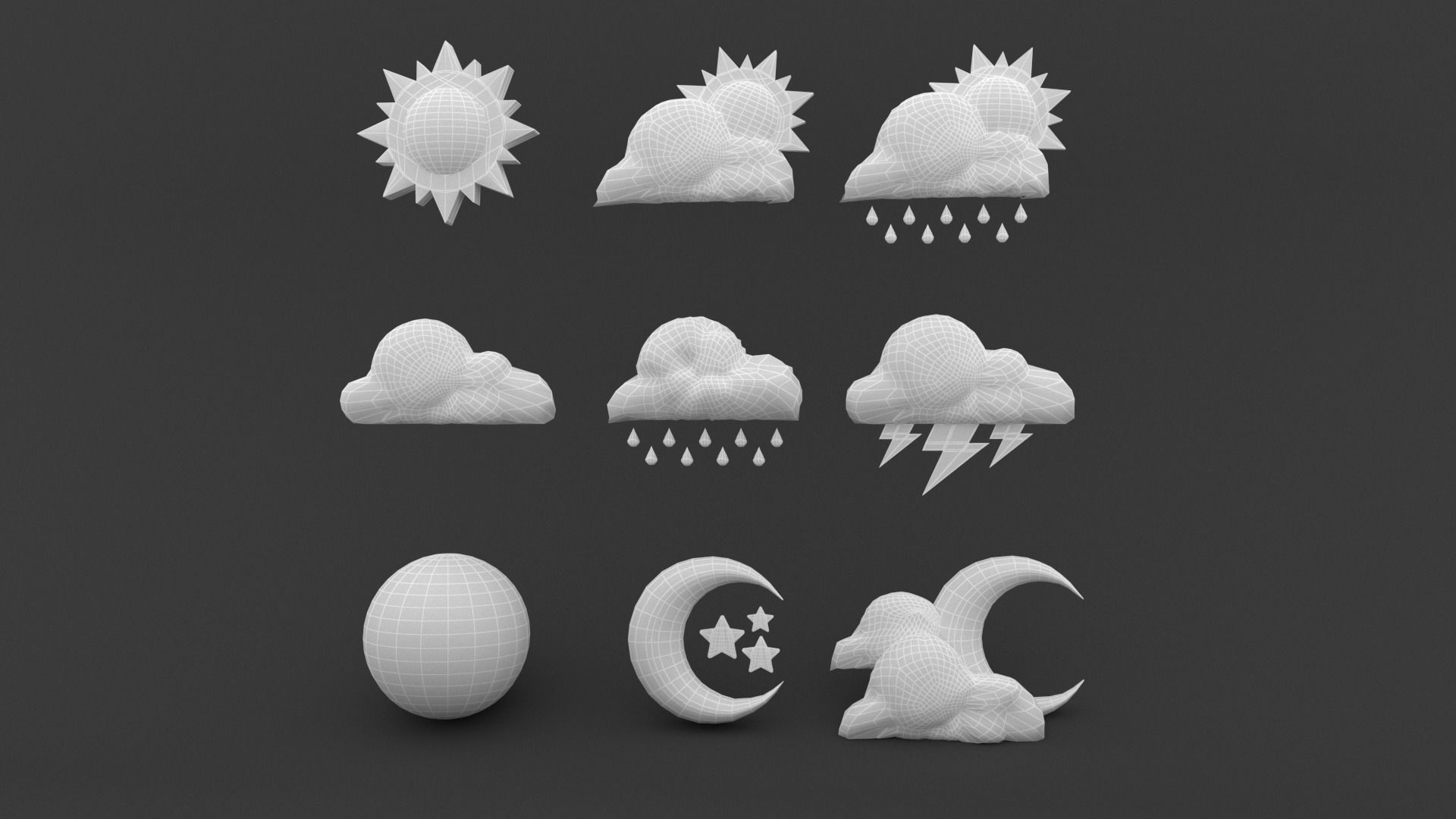 Cartoon Weather v001 3D model | CGTrader
