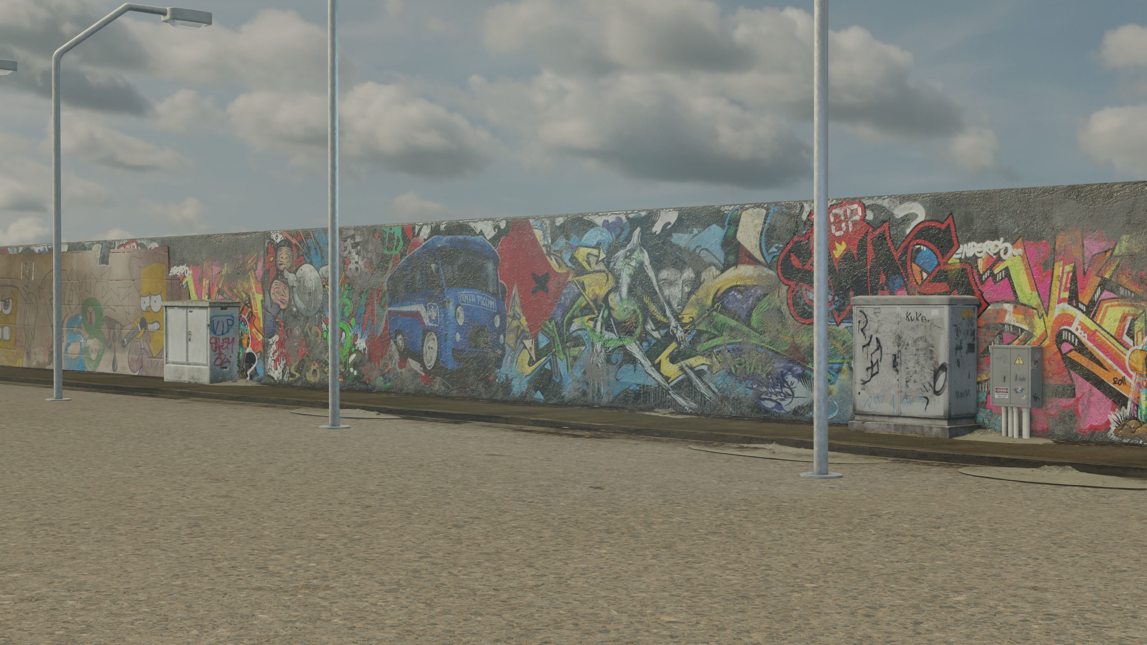 3D model country with graffiti VR / AR / low-poly | CGTrader