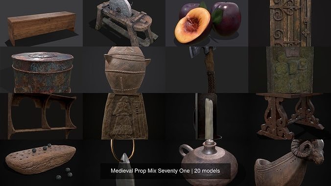 3D Model Collection Medieval Prop Mix Seventy One VR / AR / low-poly | CGTrader