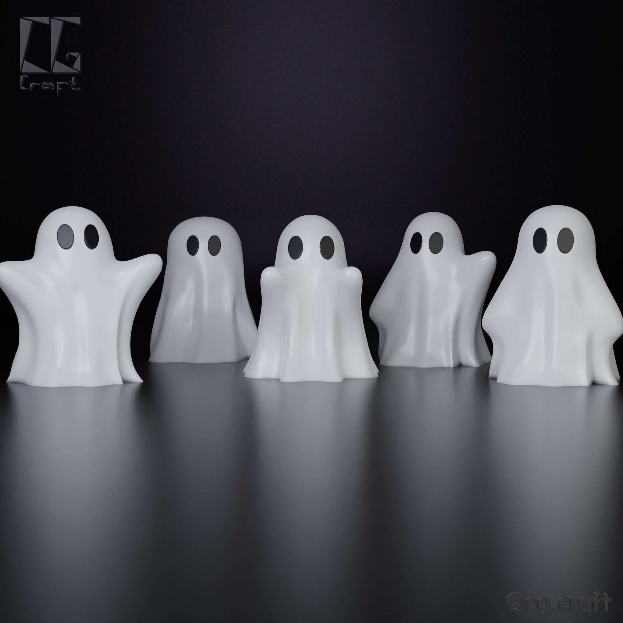 Ghosts x5 set 3D model 3D printable | CGTrader