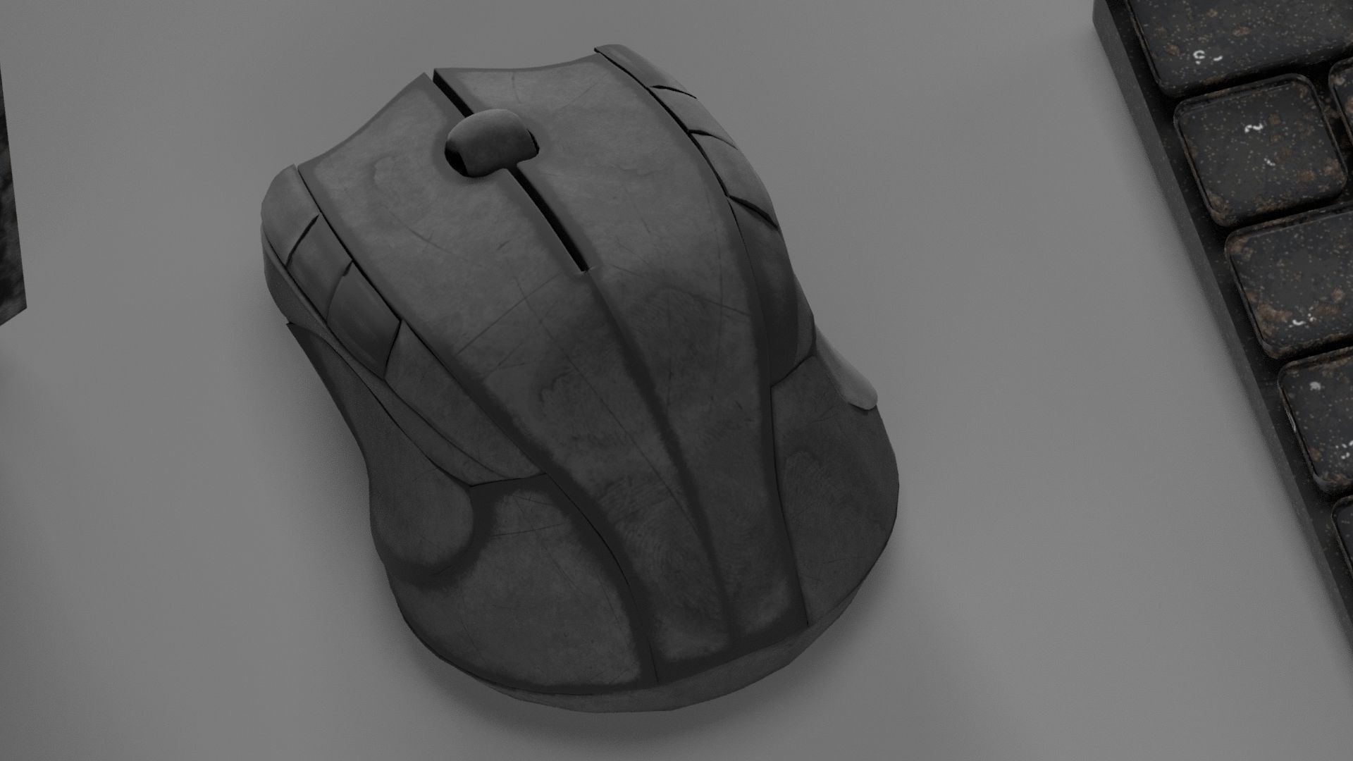 3D model Old Dusty and Rusty desktop computer and monitor VR / AR / low ...