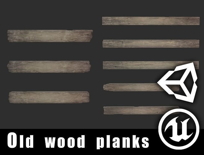 3D model Old Wood Planks Combination for Unreal Engine and Unity 3D VR ...
