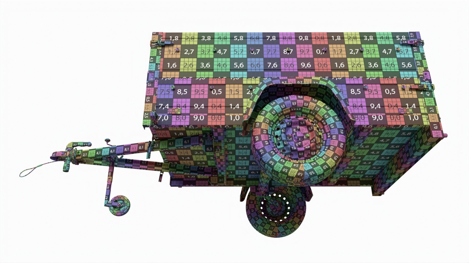 Single axle car trailer with extra walls jockey wheel 3D model | CGTrader
