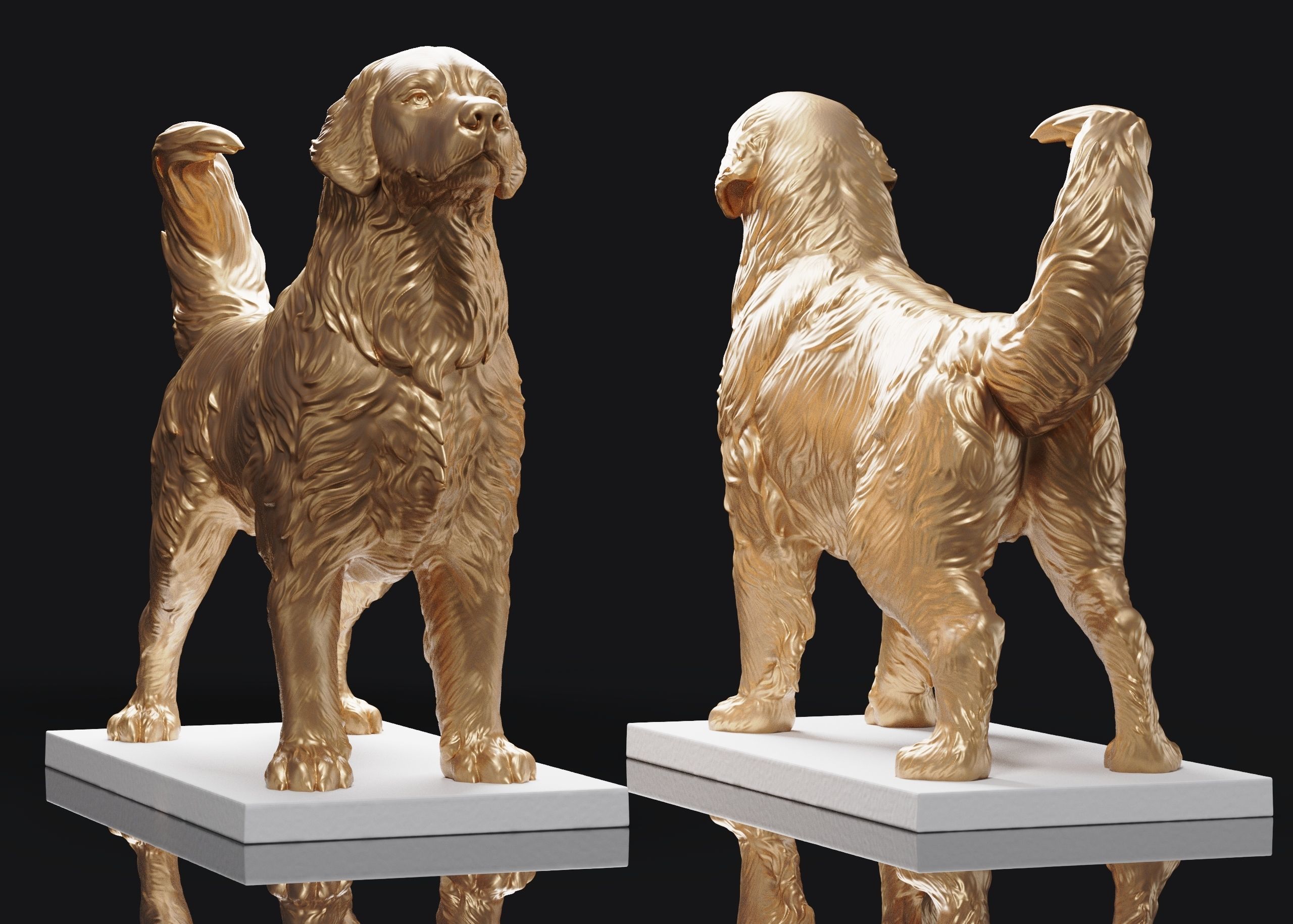 Golden Retriever 3D model 3D printable | CGTrader