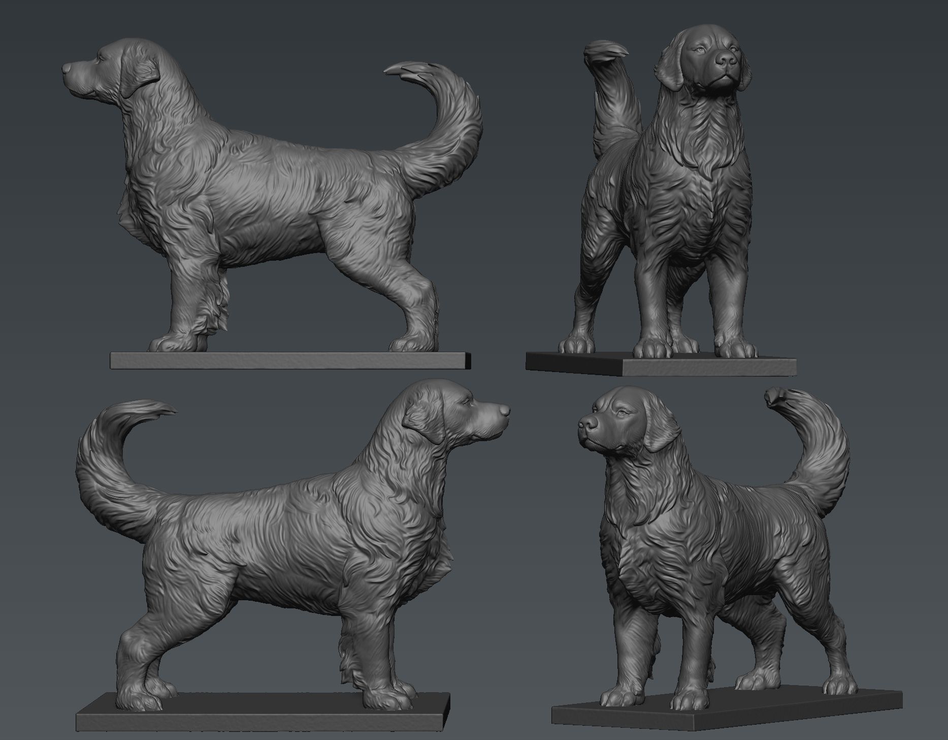 Golden Retriever 3D model 3D printable | CGTrader