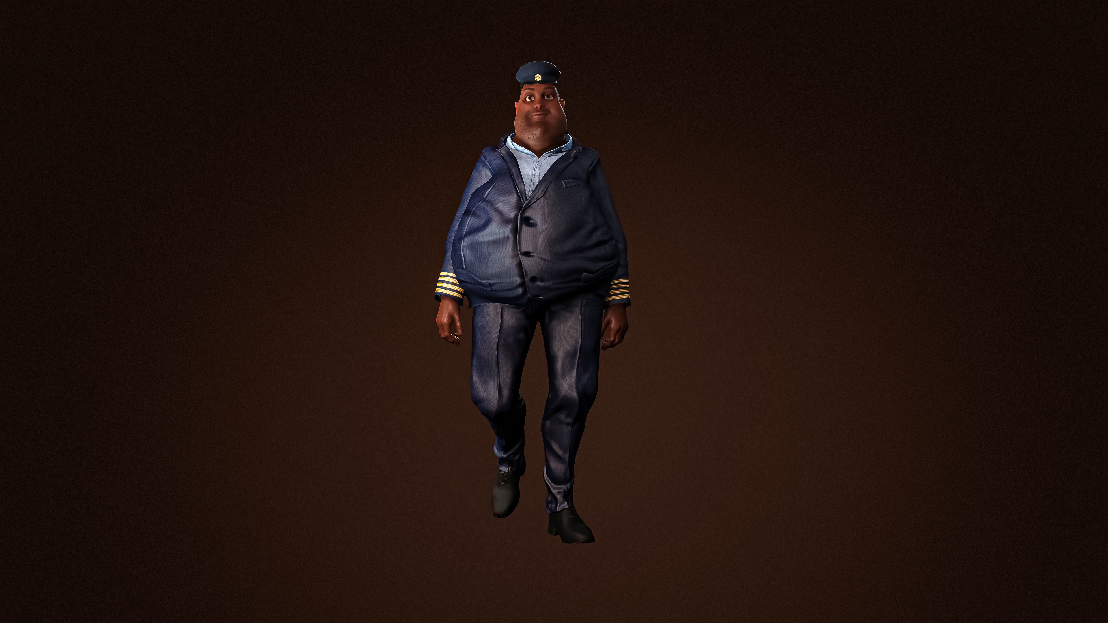 3D model High Quality Pilot Fat Cartoon Man VR / AR / low-poly | CGTrader