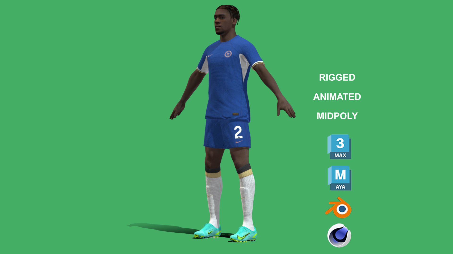 3D Rigged Axel Disasi Chelsea 2024 3D model animated rigged | CGTrader