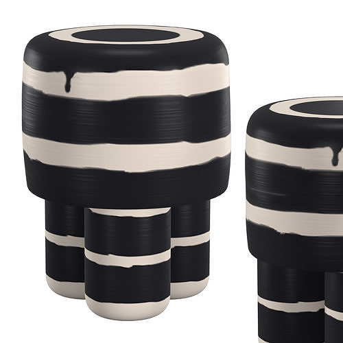 STRIPED MILKING STOOL 3D model | CGTrader