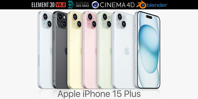 Apple iPhone 15 plus all colors 3D model | CGTrader
