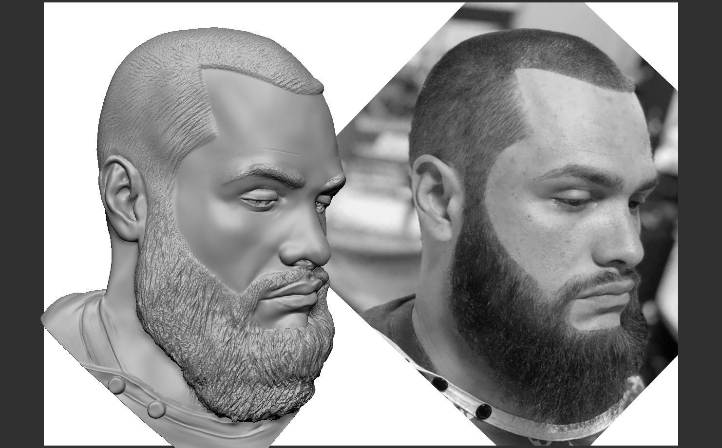 Man Head Portrait sample 3D model 3D printable | CGTrader