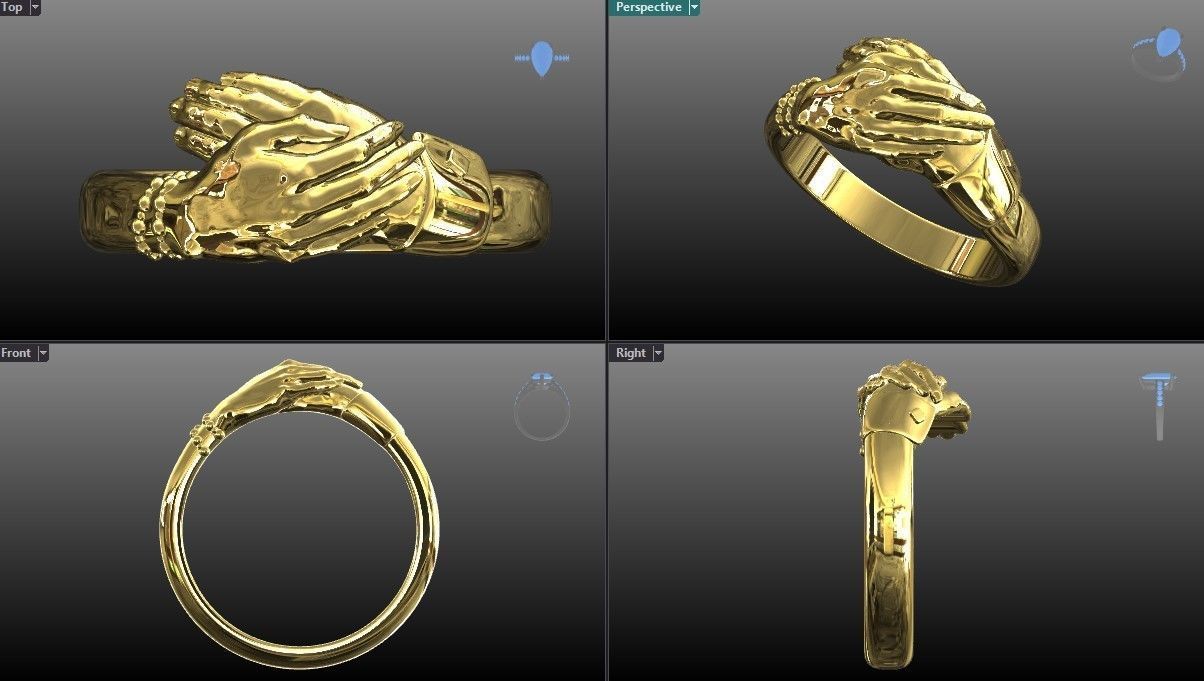 Hands of Unity Ring A Symbol of Connection and Harmony 3D model 3D ...